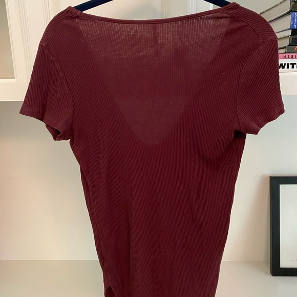 Free People | Tops | Free People Deep V Rib Tee | Poshmark